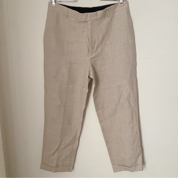 Dior | Pants | Dior Homme Mens Rtw 0 Linen Cuffed Crop Dress Trousers ...